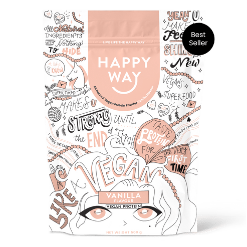 Best Plant Based Vegan Vanilla Protein Powder | Happy Way
