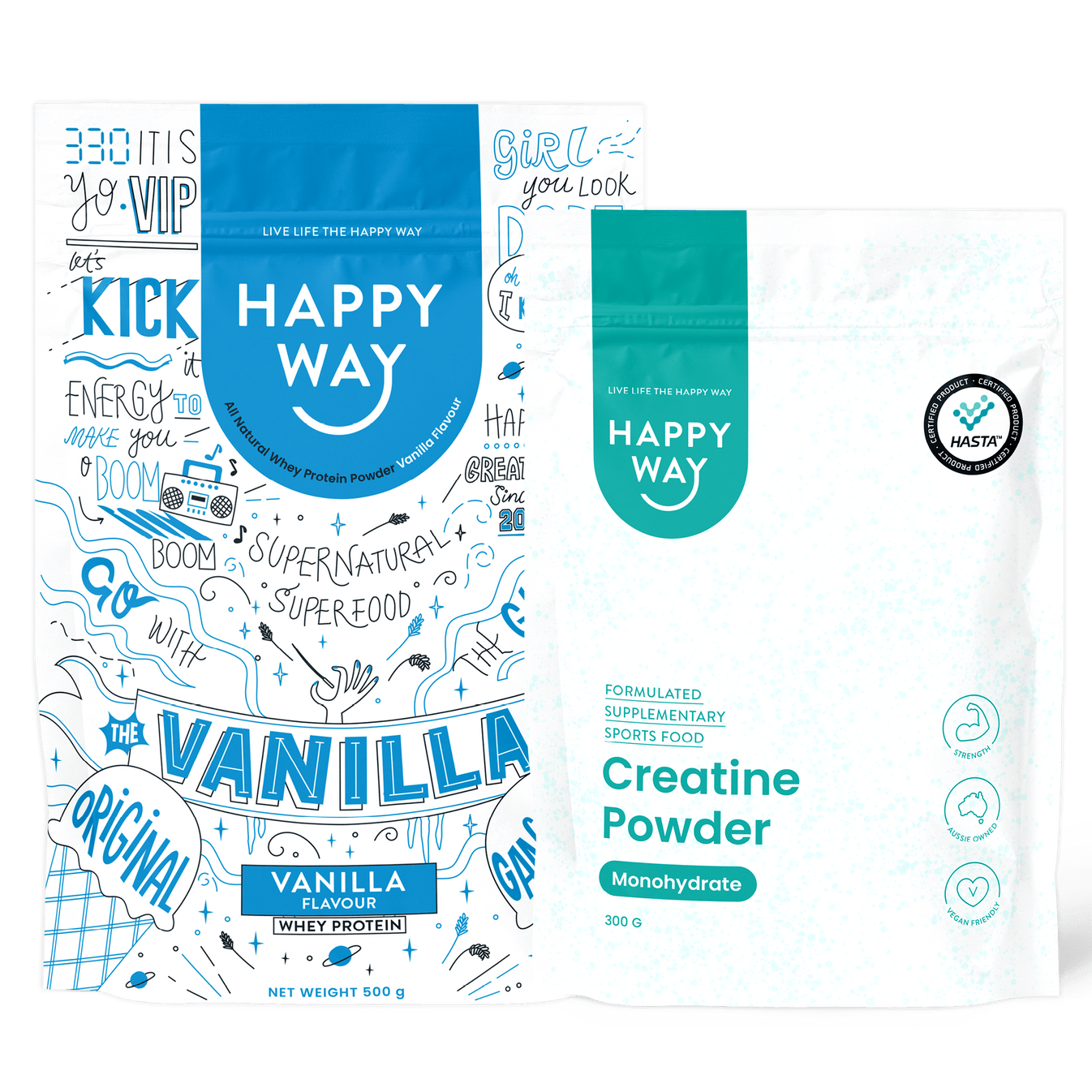 Vanilla Whey Protein & Creatine Powder Bundle