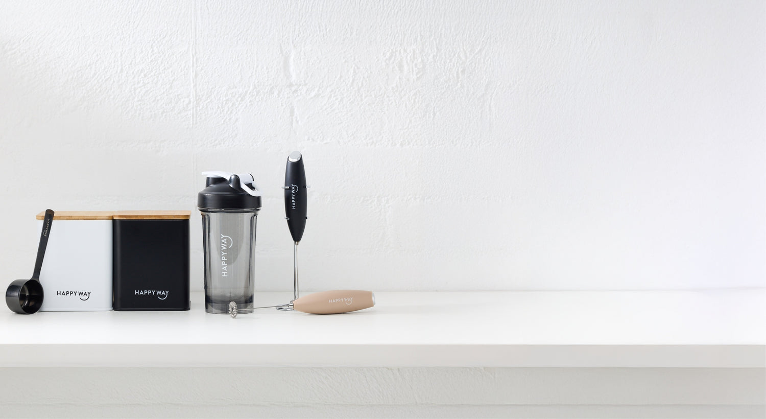 Accessories | Shaker, Water Bottle, Coconut Bowl | Happy Way