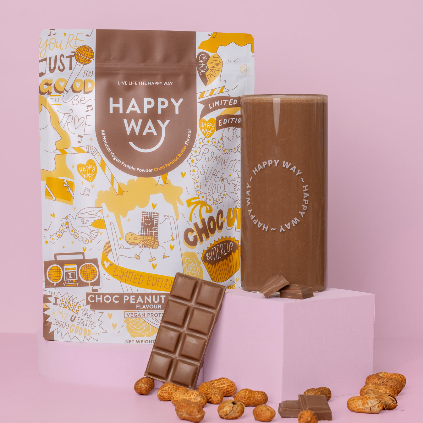 Best Chocolate Peanut Butter Vegan Protein Powder In Australia | Happy Way
