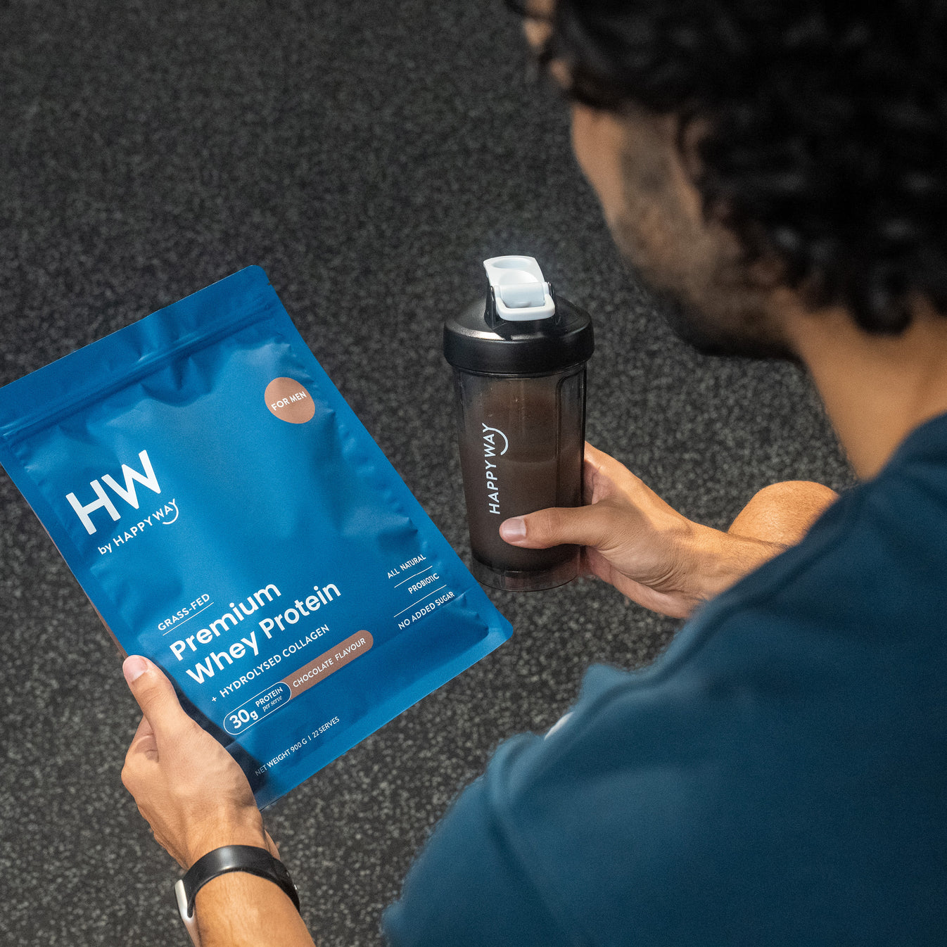 Men's Chocolate Whey Protein Powder 900g | Happy way