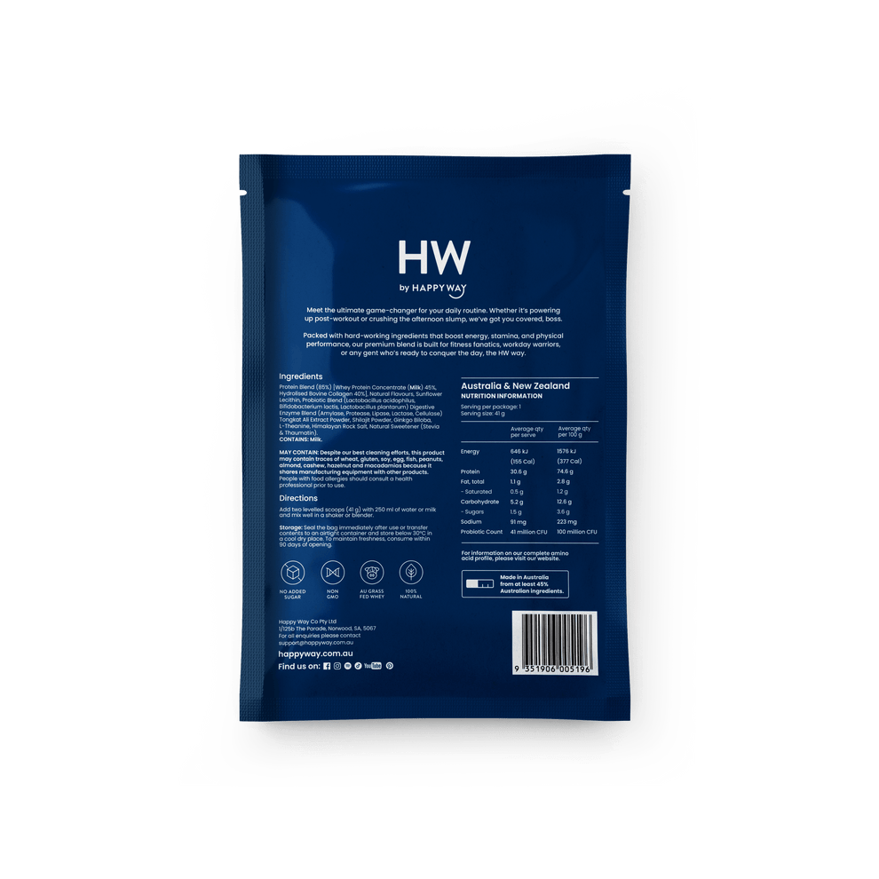 Men's Vanilla Whey Protein Powder Sample Pack 41g | Happy way