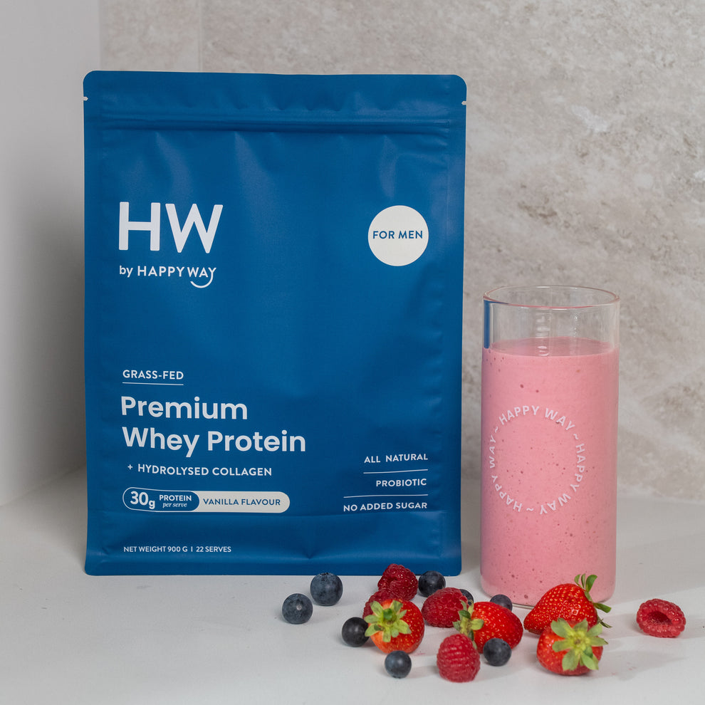 Men's Vanilla Whey Protein Powder 900g | Happy way