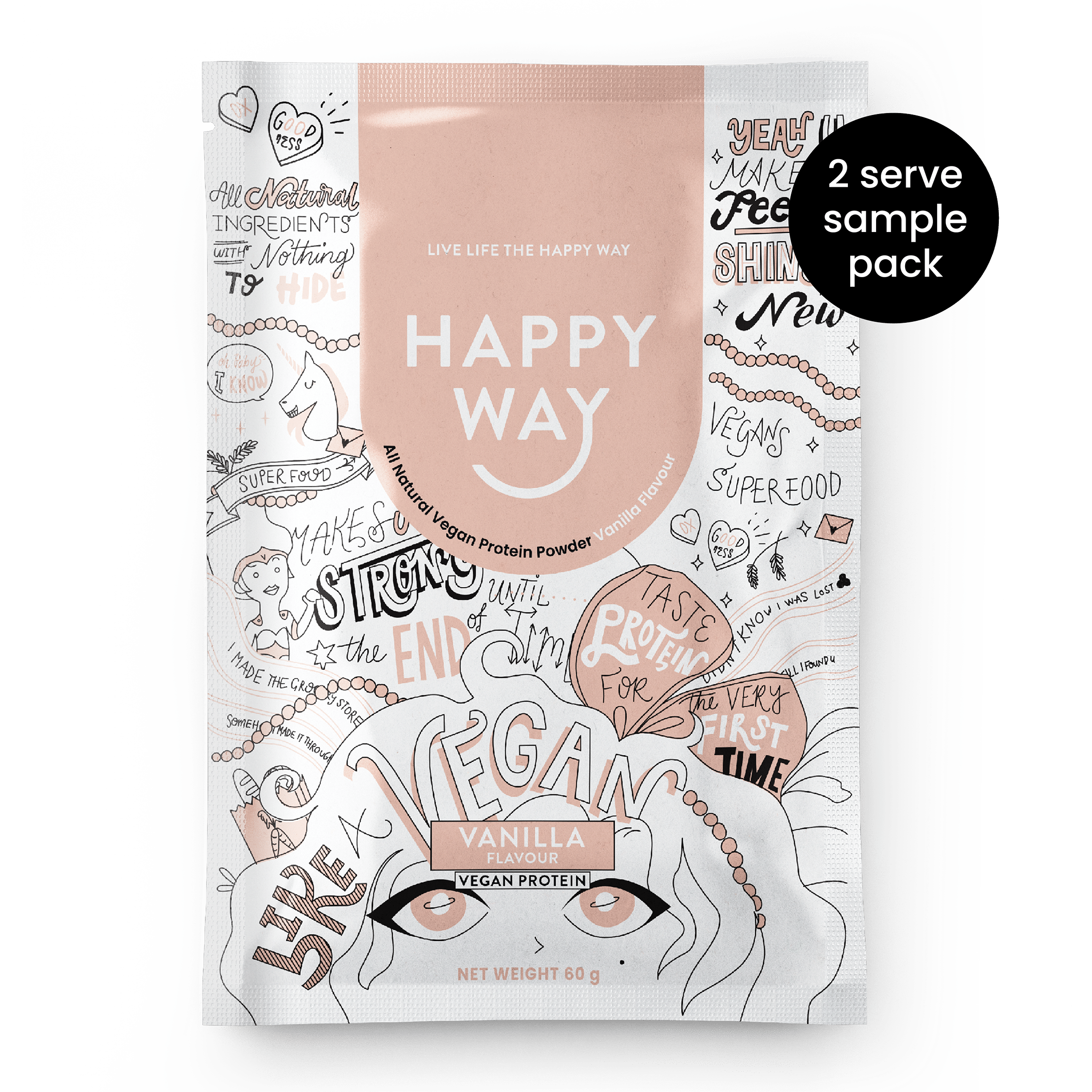 Order Vegan Protein Powder Sample Pack 60g | Happy Way