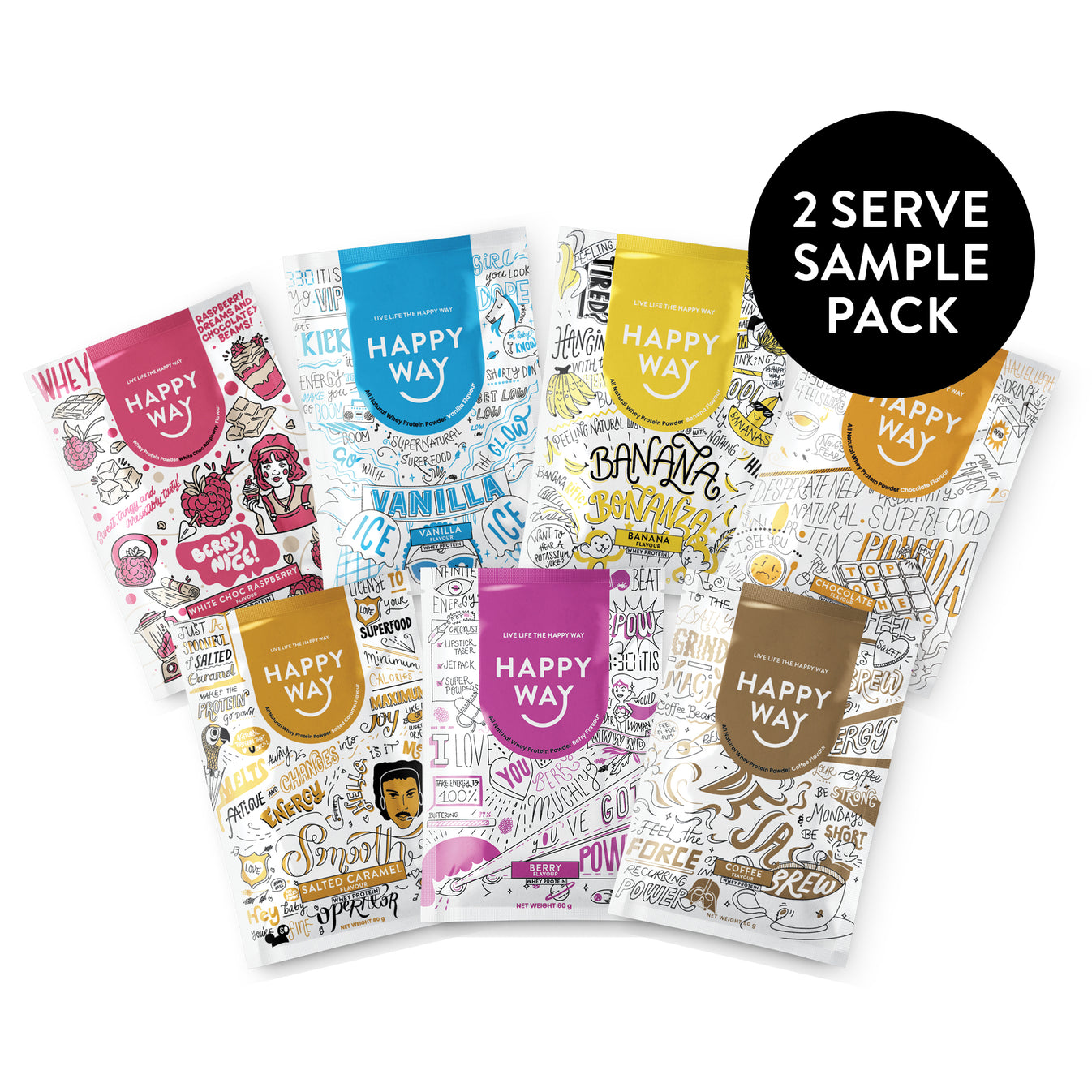 Order Whey Protein Powder Sample Pack 60g | Happy Way