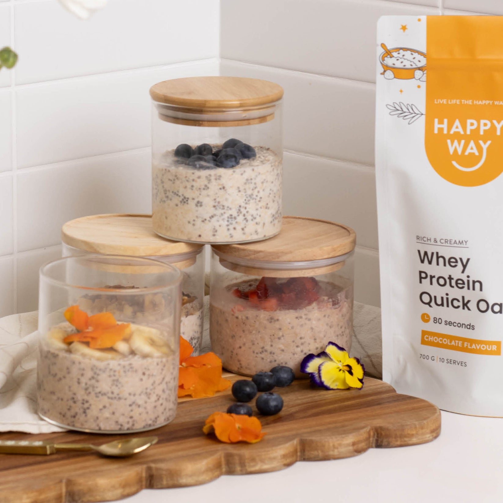 Happy Way Chocolate Whey Protein Quick Oats (700g)