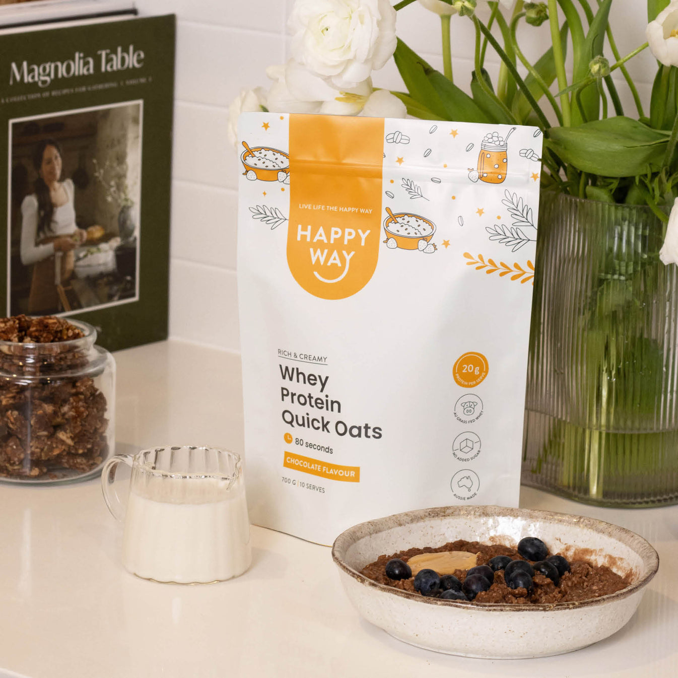 Happy Way Chocolate Whey Protein Quick Oats (700g)