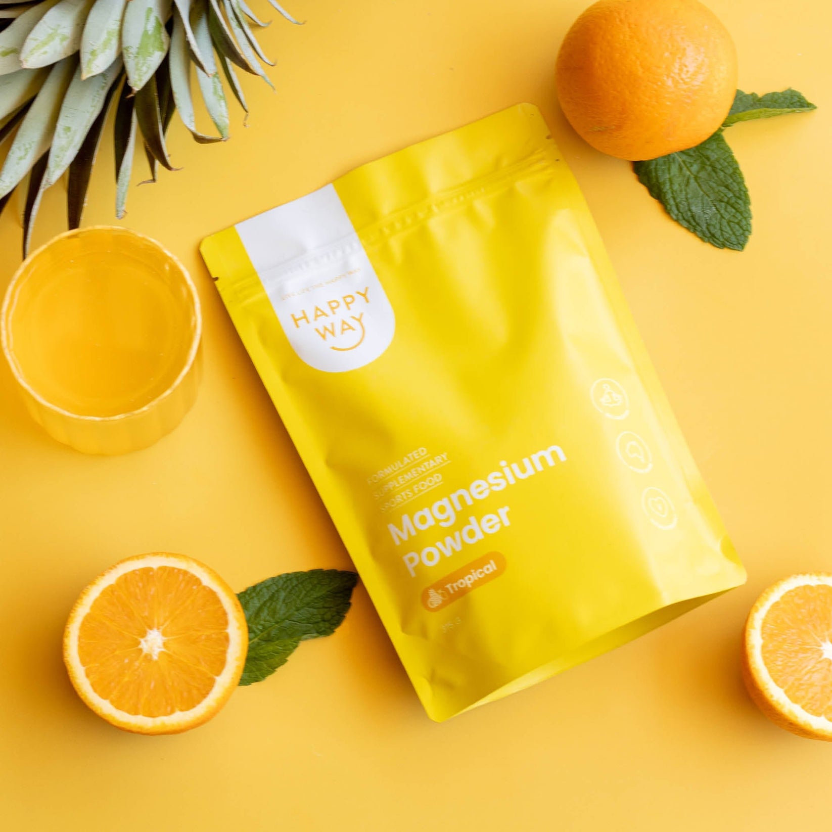 Magnesium Powder | Tropical Flavour (300g) | Happy Way