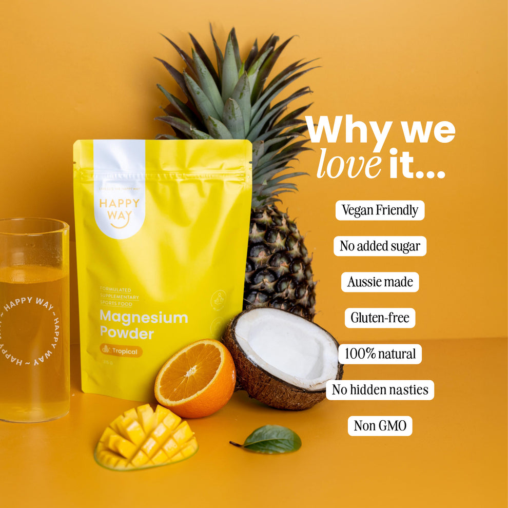 Magnesium Powder | Tropical Flavour (300g) | Happy Way
