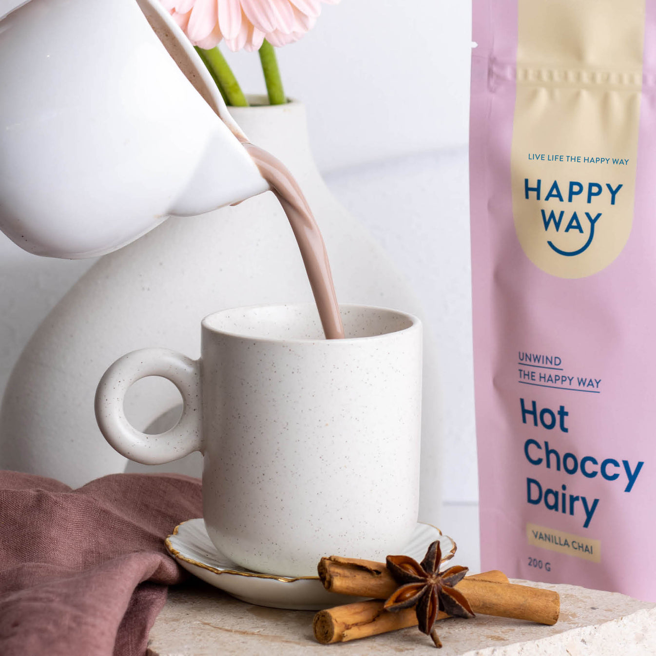 Vanilla Chai Hot Choccy Dairy (200g) | Happy Way