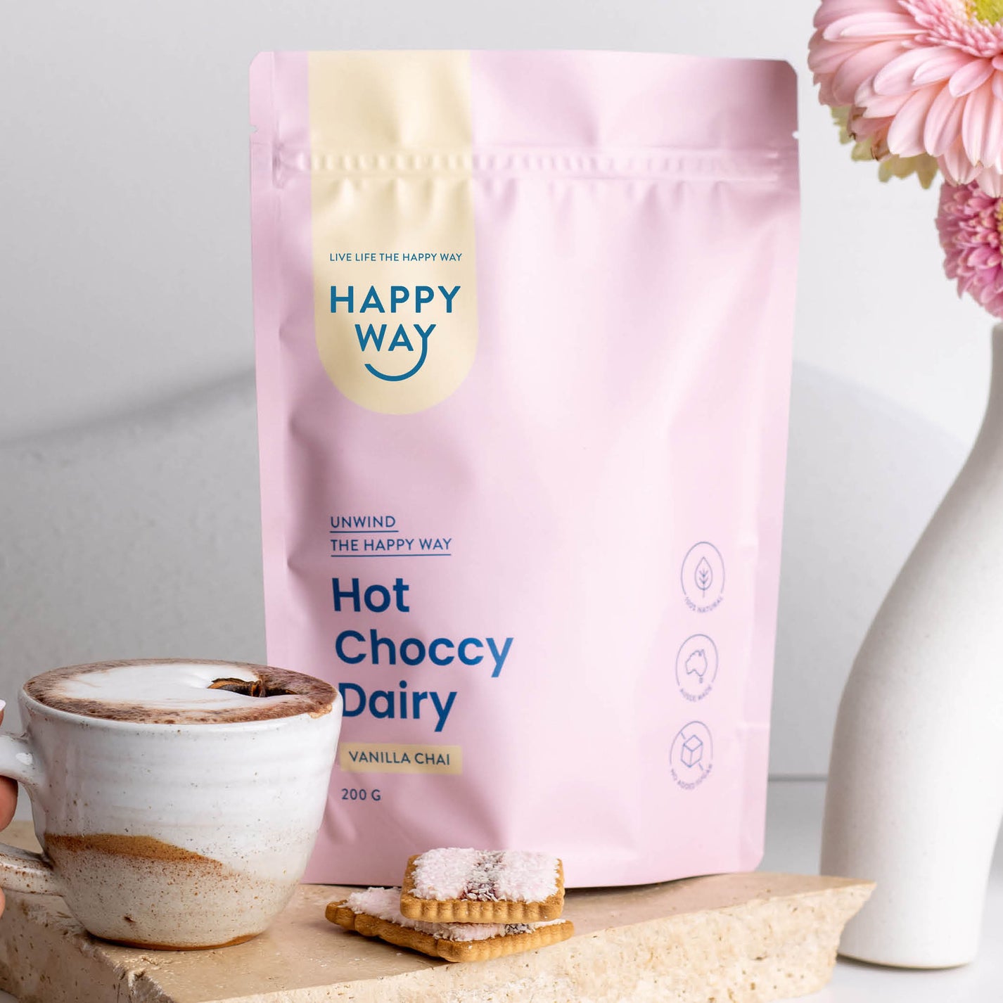 Vanilla Chai Hot Choccy Dairy (200g) | Happy Way