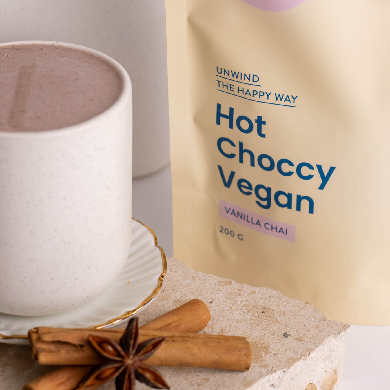 Vanilla Chai Hot Choccy Vegan (200g) | Happy Way