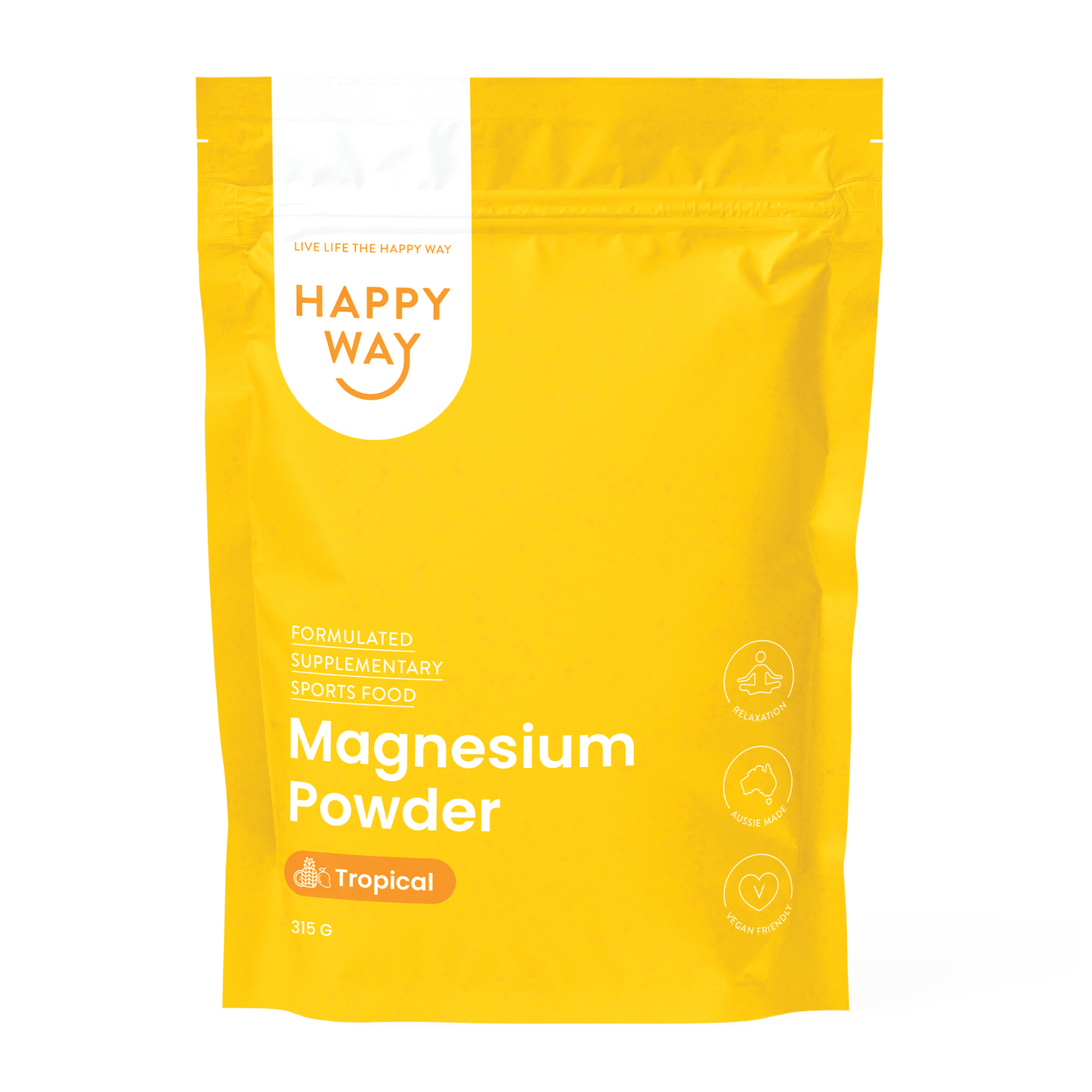 Magnesium Powder | Tropical Flavour (300g) | Happy Way