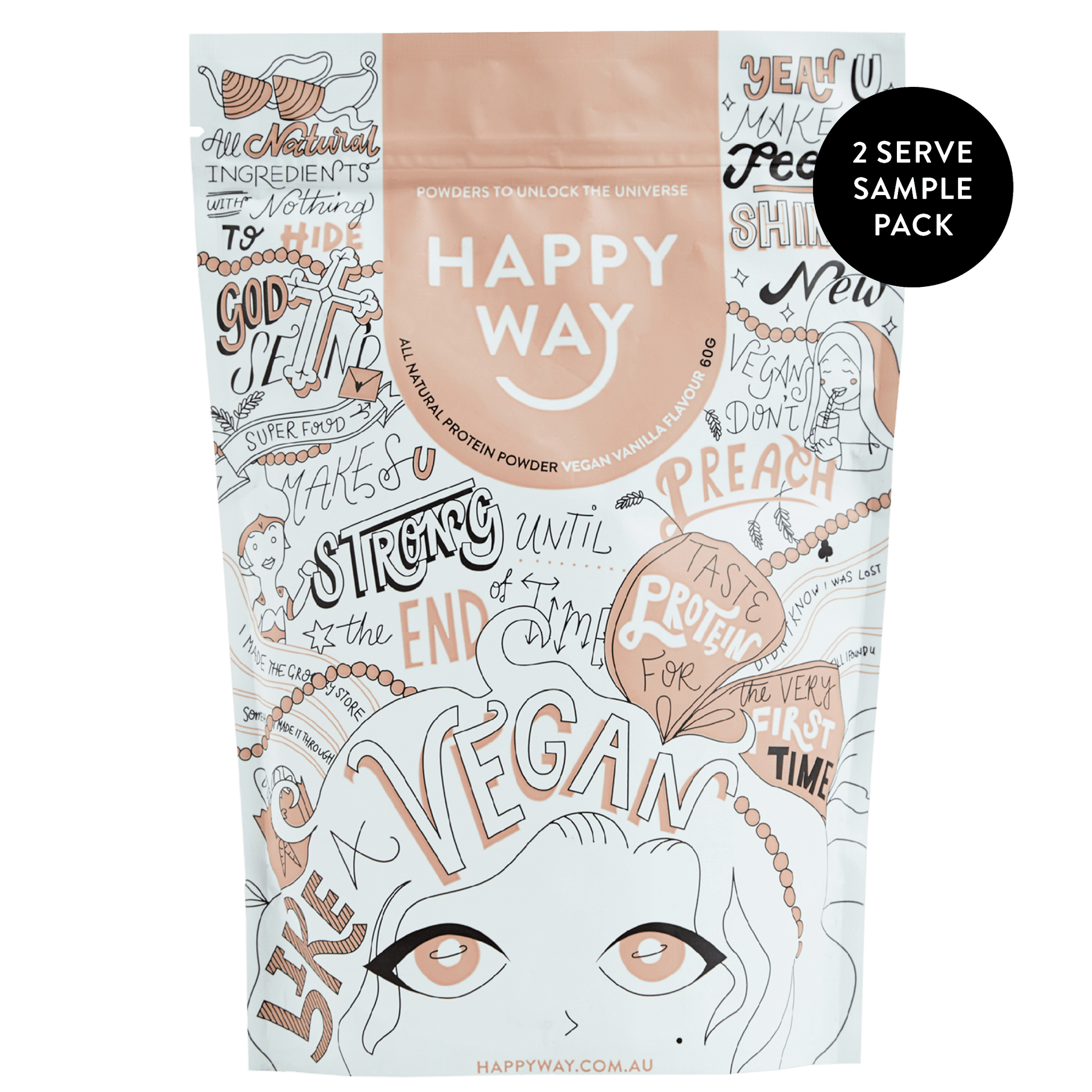 Order Vegan Protein Powder Sample Pack 60g | Happy Way