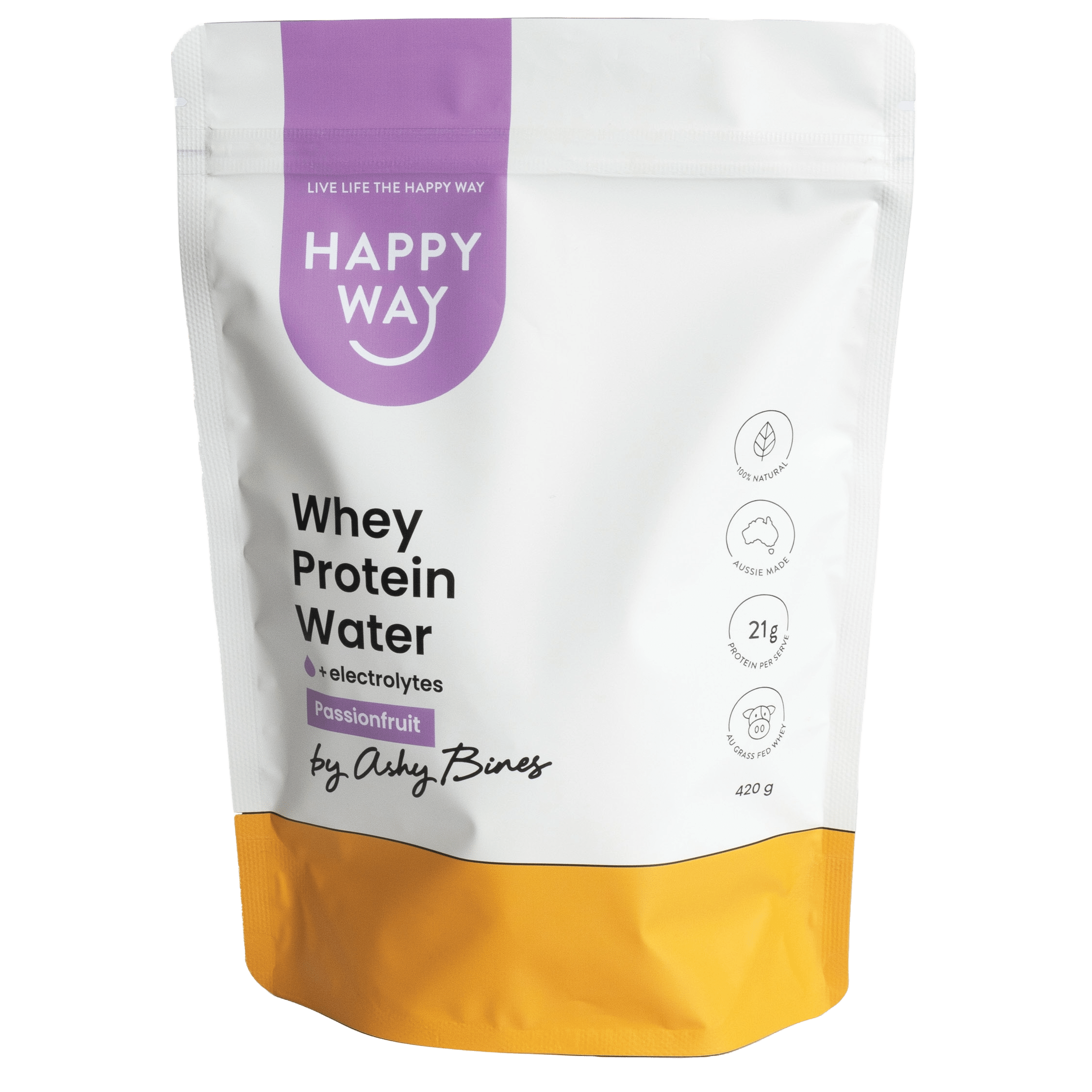 Ashy Bines Passionfruit Whey Protein Water Powder 420g | Happy Way